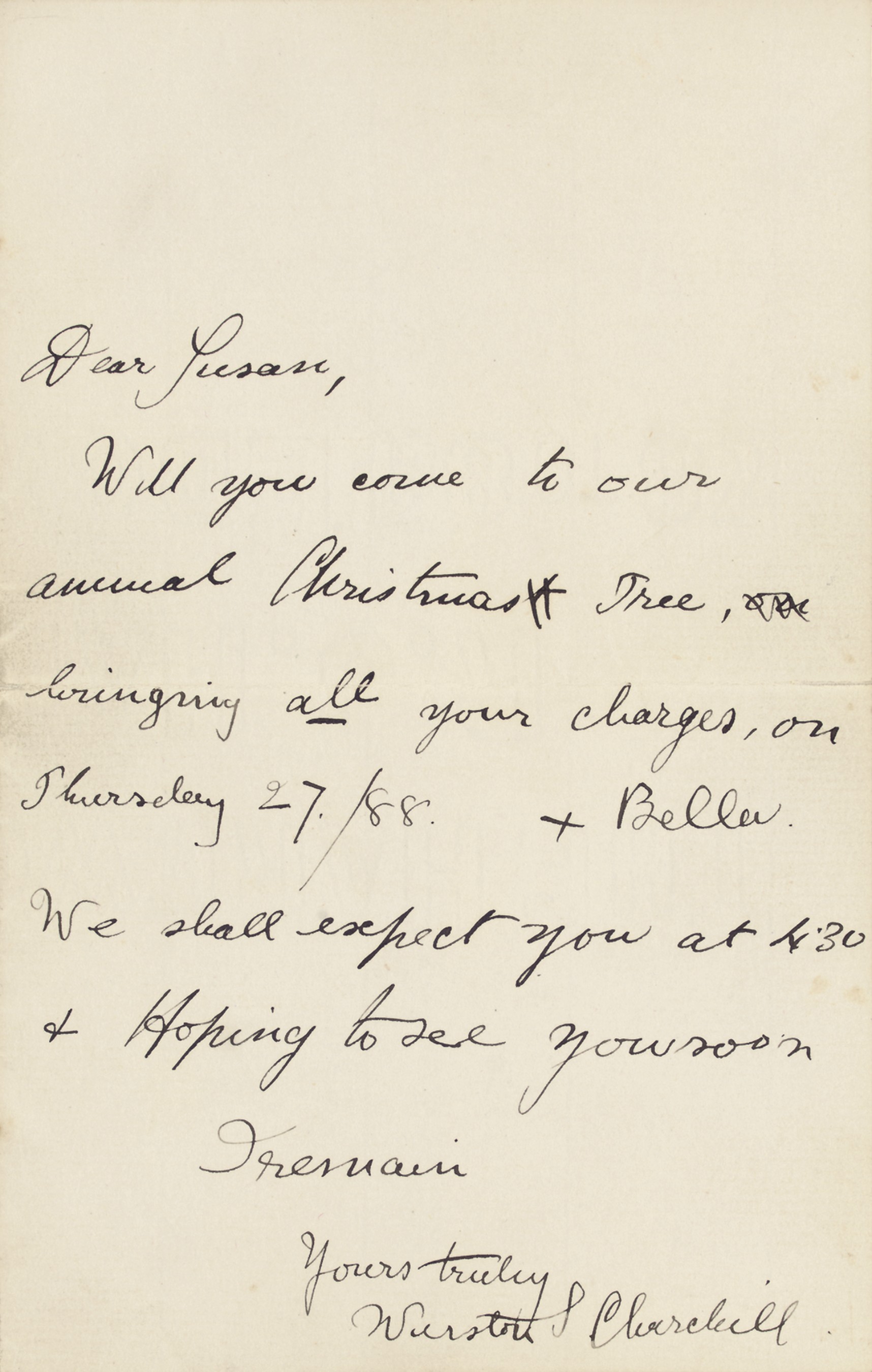 CHURCHILL, Winston S. Autograph letter signed ('Winston S. Churchill ...